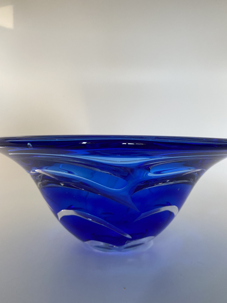 Kunstglass "Blue Wave" Lars Hellsten Orrefors,