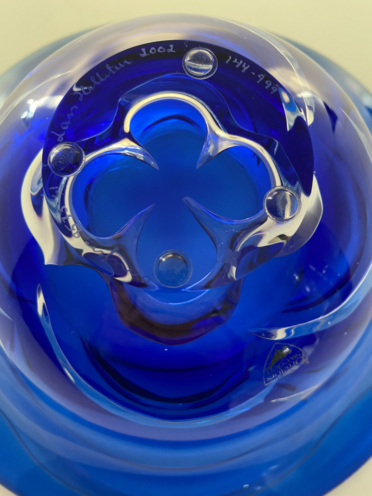 Kunstglass "Blue Wave" Lars Hellsten Orrefors - Solbergs Handelskompagni